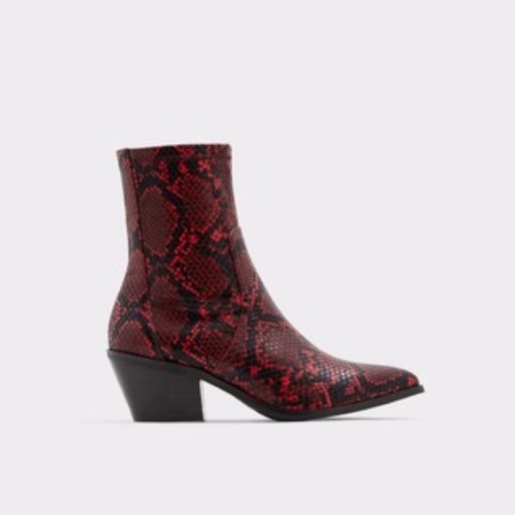 Aldo | Shoes | Aldo Red Snakeskin Western Booties | Poshmark